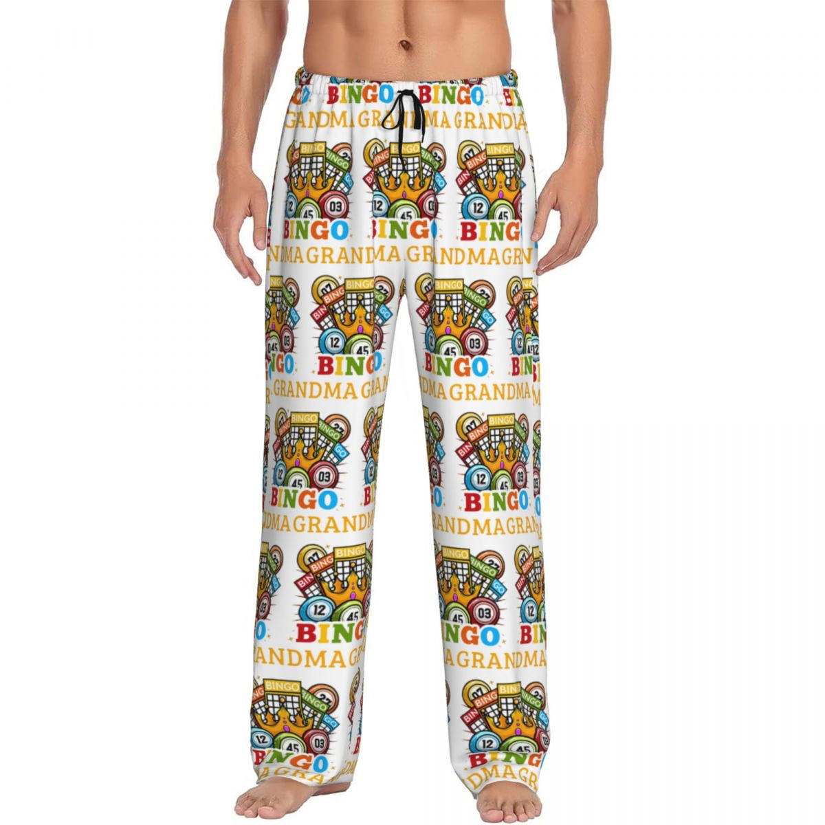Custom I Love Bingo Pajama Pants Sleepwear Men's Elastic Waistband ...