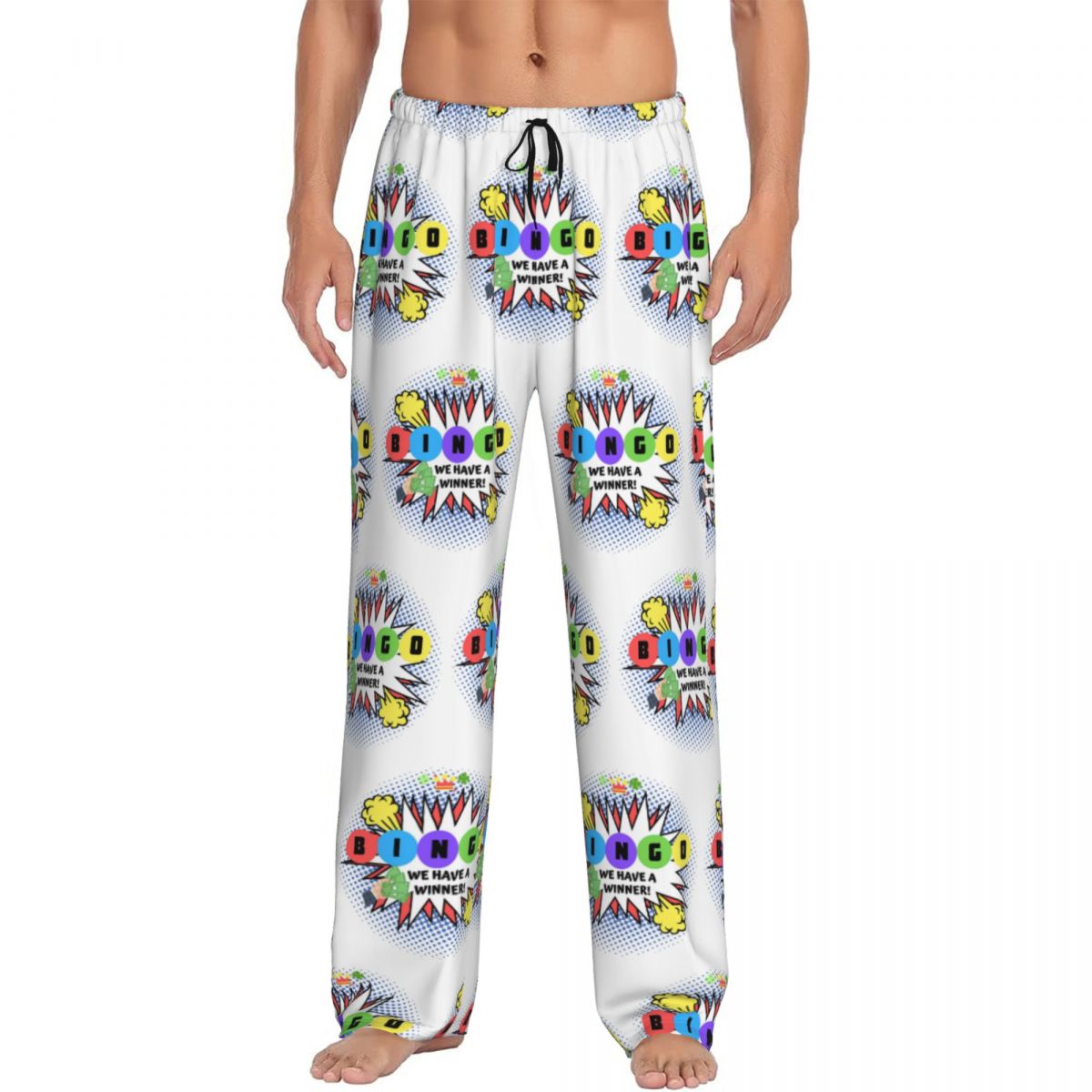 Custom I Love Bingo Pajama Pants Sleepwear Men's Elastic Waistband ...