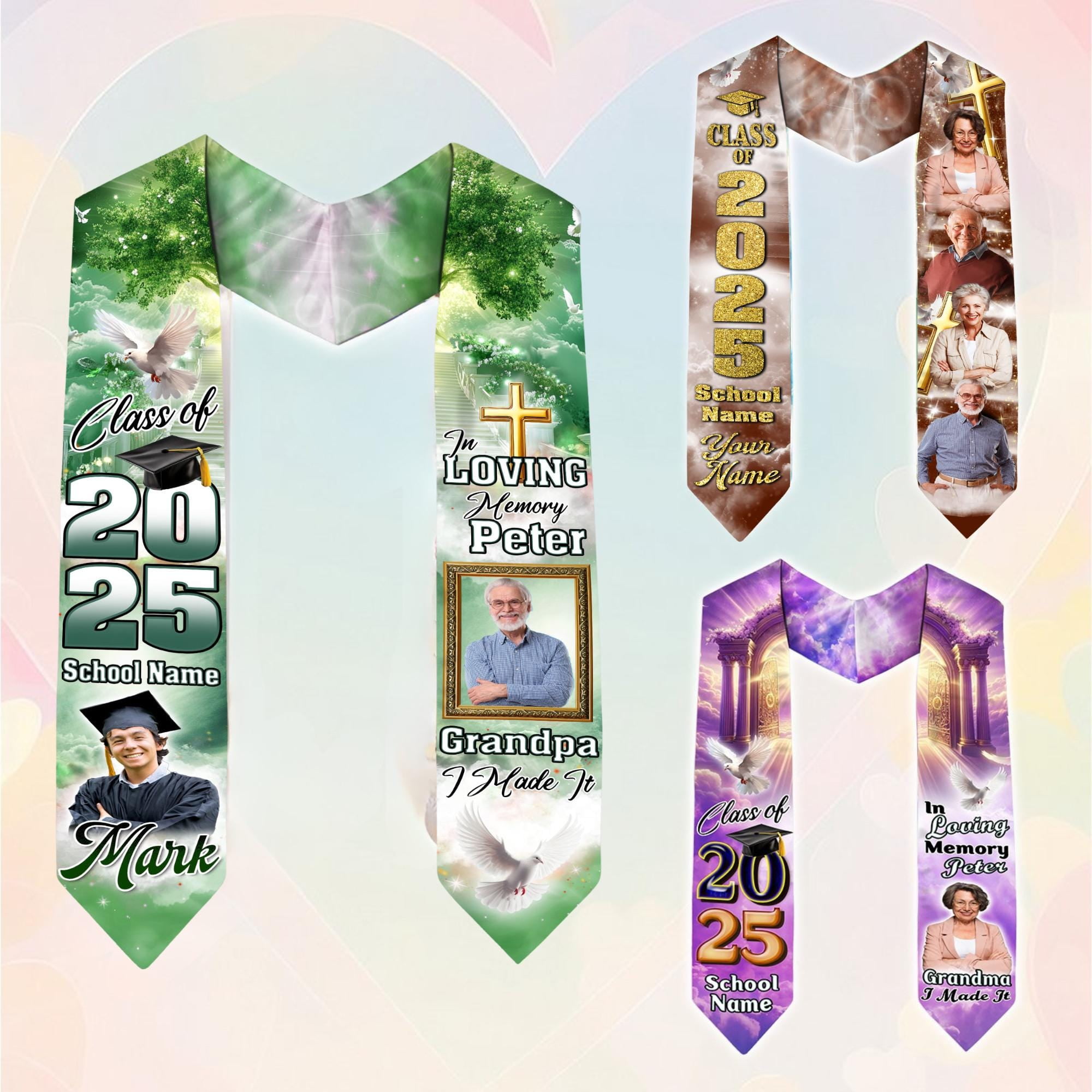 Custom In Loving Memory Graduation Stoles, Custom Graduation Stole with ...