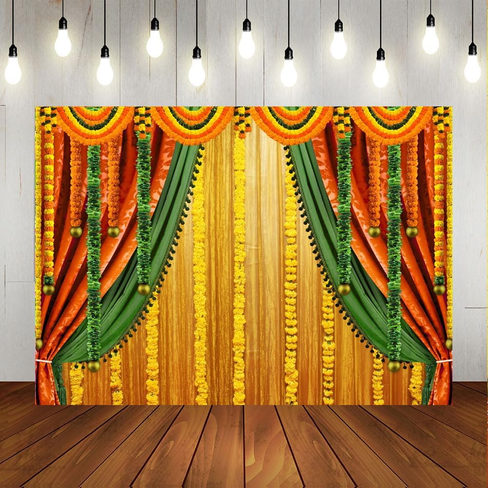 Custom India Pooja Backdrop Puja Ganpati Photography Traditional Banana ...