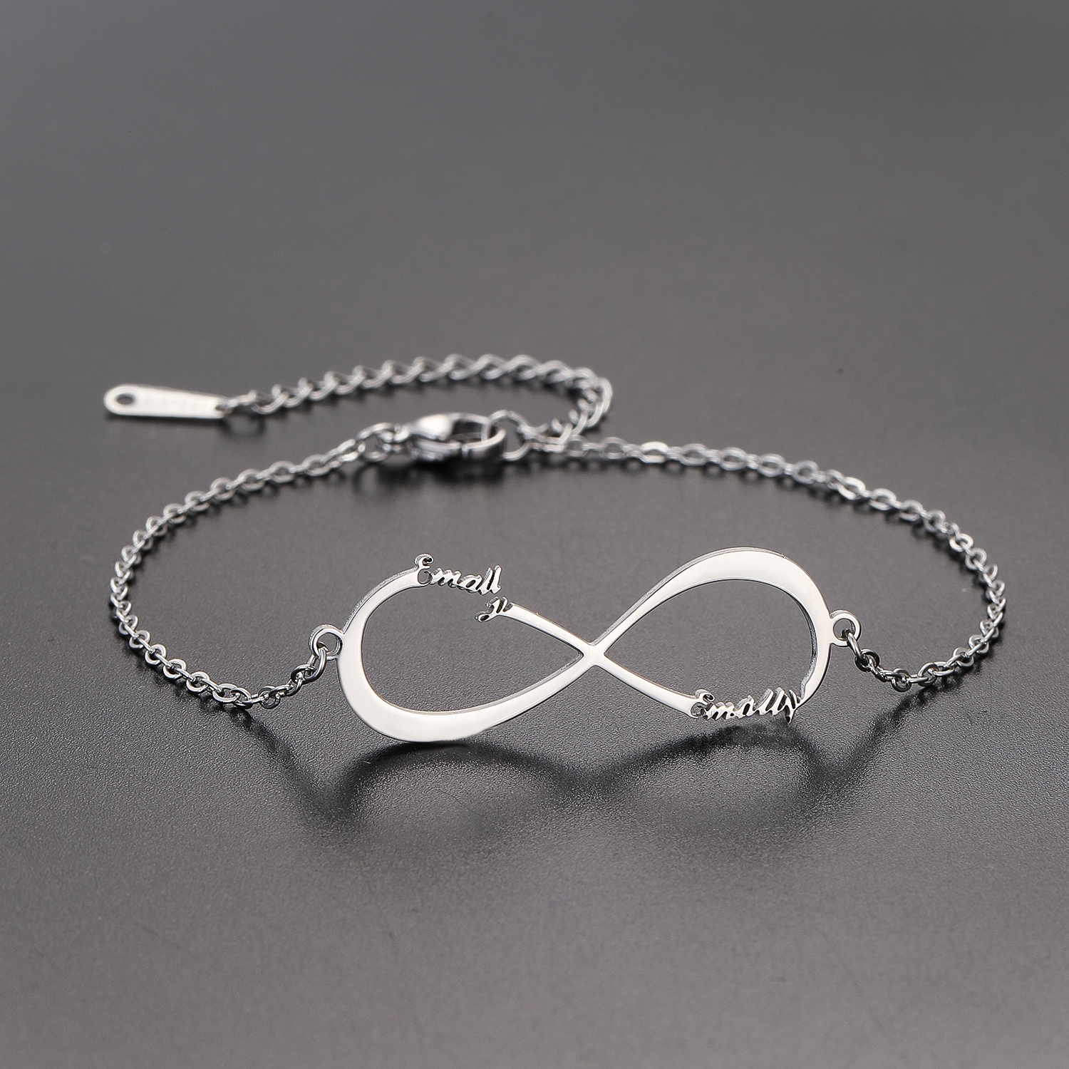 Custom Infinity Symbol Bracelet Personalized Customized Double Name ...
