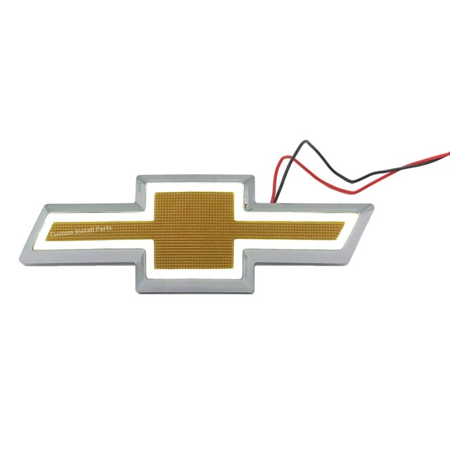 Custom Install Parts Front Grille Textured Gold Bowtie with White LED ...
