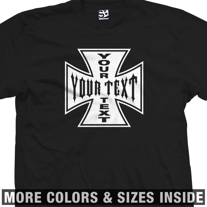 Custom Iron Cross T-Shirt Biker Classic Motorcycle Club Personalized ...