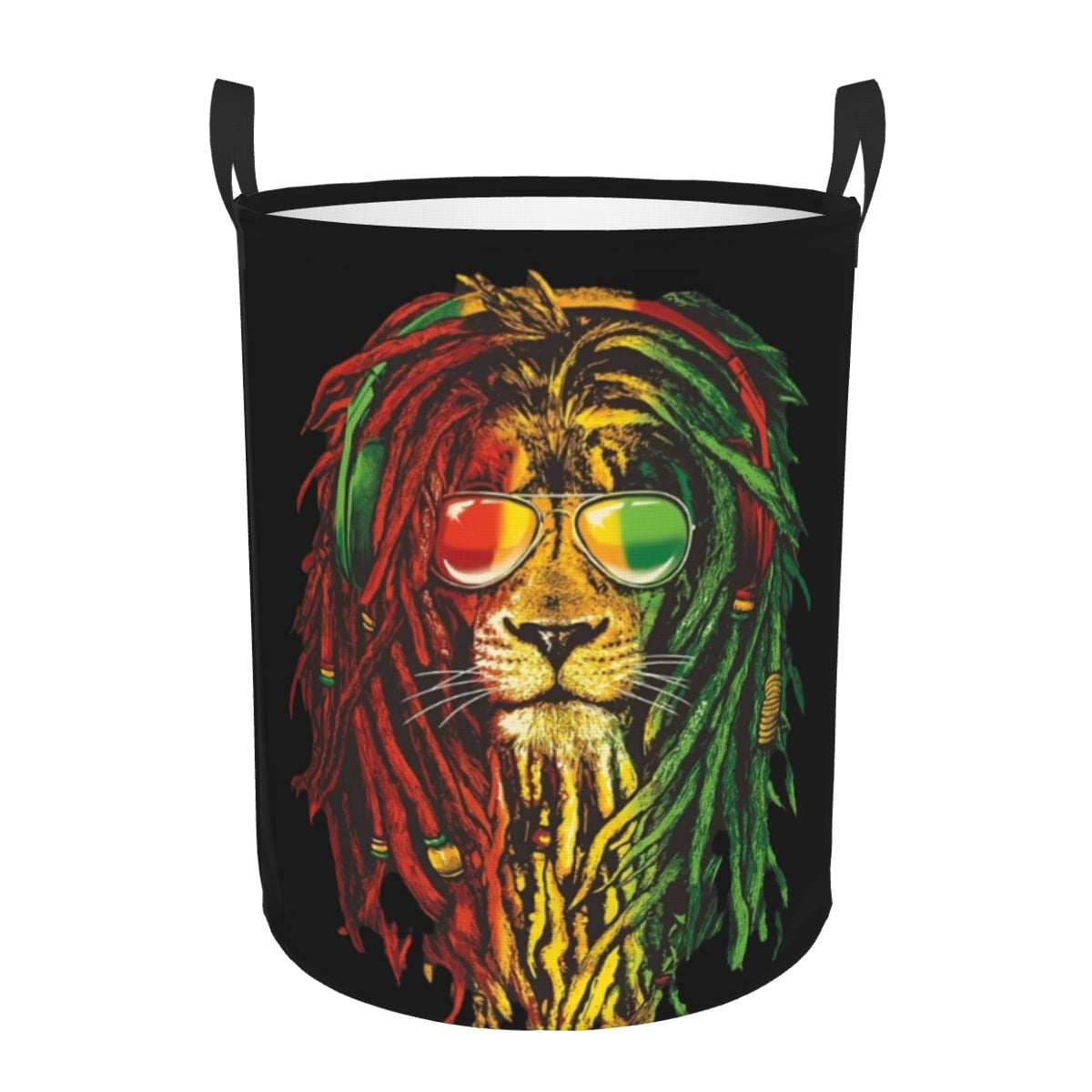 Custom Jamaica Flag Rasta Laundry Basket Foldable Large Clothes Storage ...