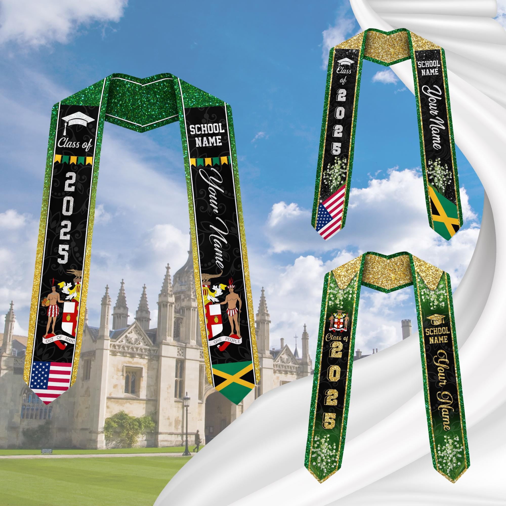 Custom Jamaica Graduation Sash,Custom Jamaica Stole 2025,Jamaica ...