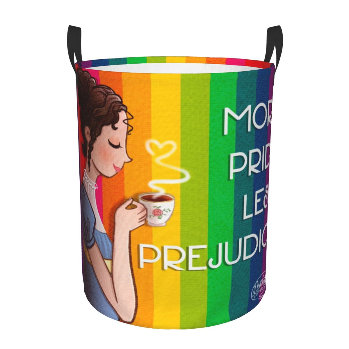 Custom Jane Austen Floral Laundry Basket Foldable Pride and Prejudice ...