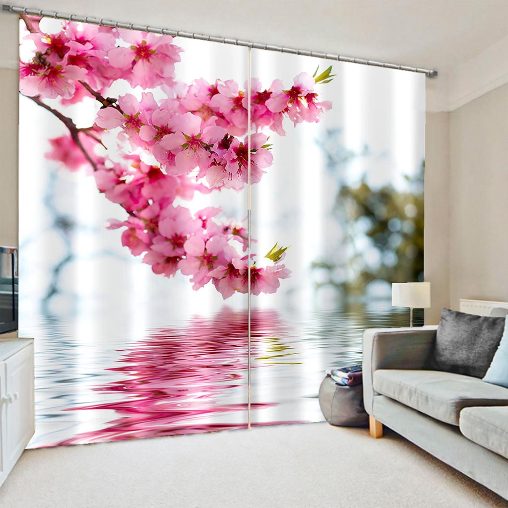 Custom Japanese Landscape Curtains Mount Fuji Red Maple Tree Theme ...