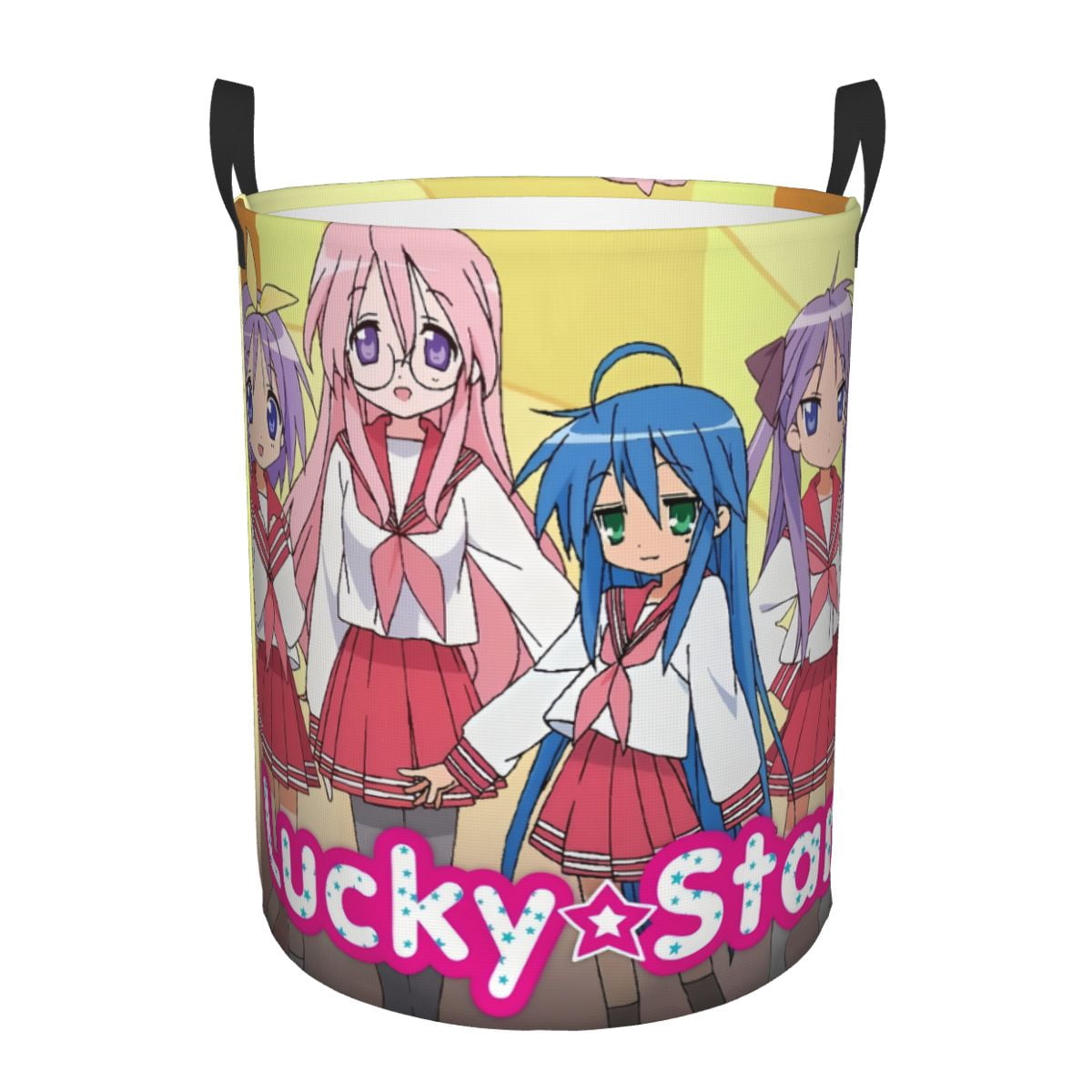 Custom Japanese Lucky Star Game Laundry Basket Foldable Anime Kawaii ...