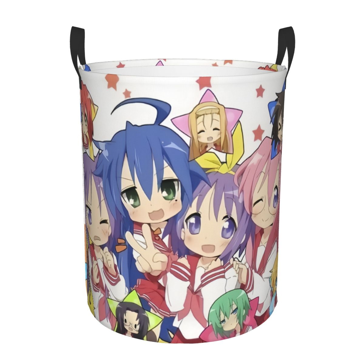 Custom Japanese Lucky Star Game Laundry Basket Foldable Anime Kawaii ...