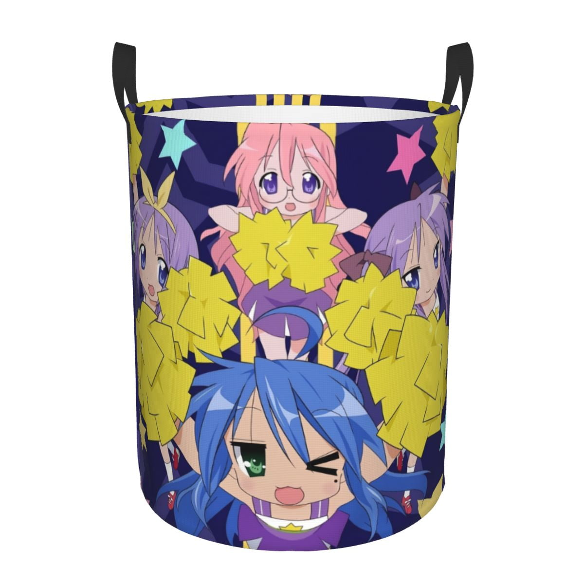Custom Japanese Lucky Star Game Laundry Basket Foldable Anime Kawaii ...