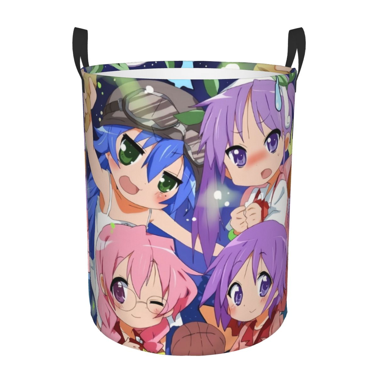 Custom Japanese Lucky Star Game Laundry Basket Foldable Anime Kawaii ...