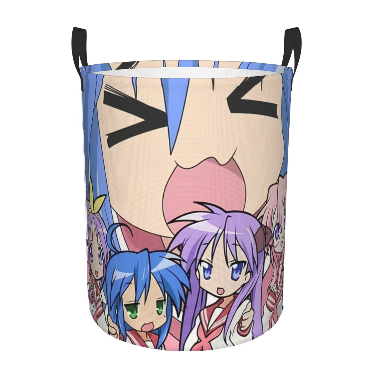 Custom Japanese Lucky Star Game Laundry Basket Foldable Anime Kawaii ...