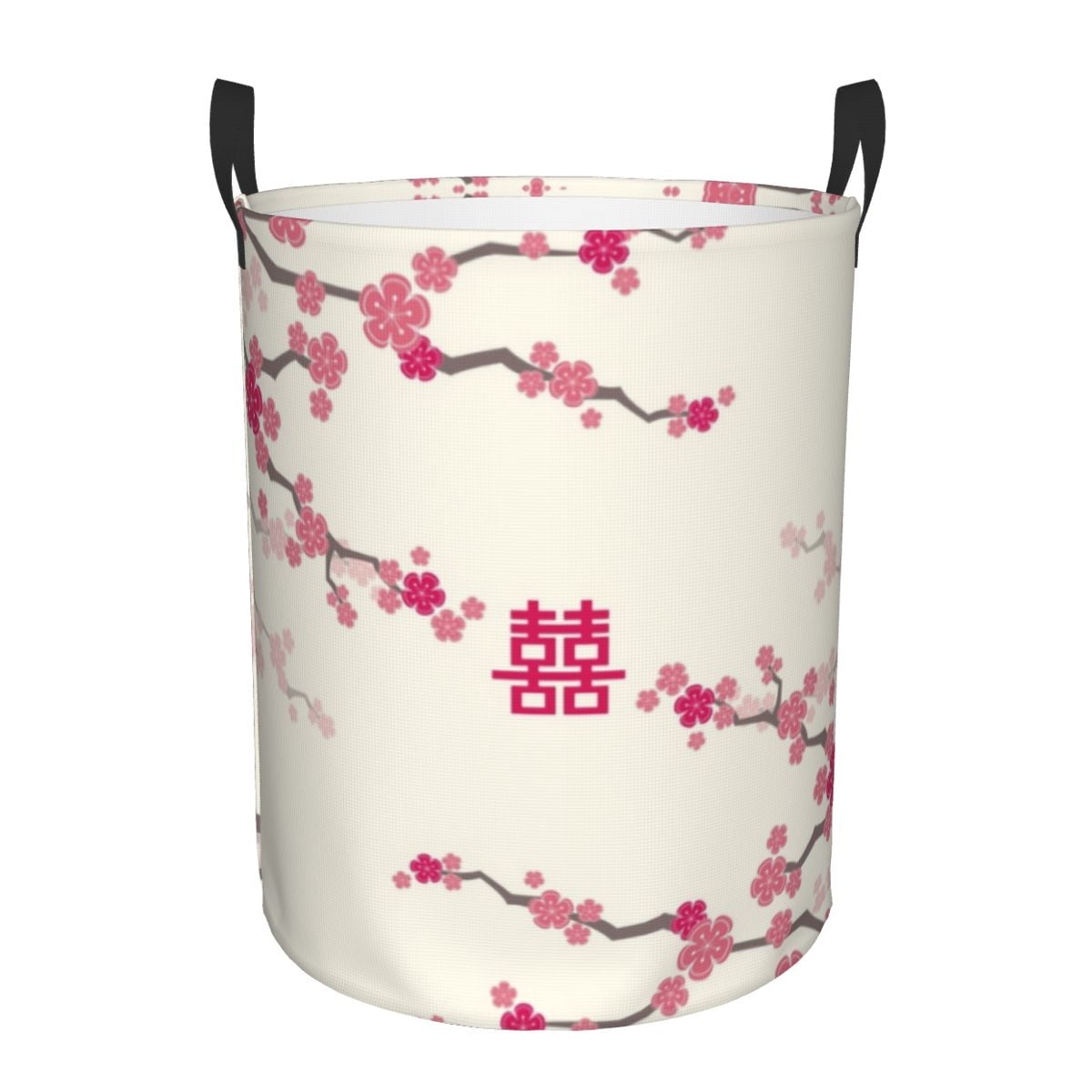 Custom Japanese Sakura Branch Laundry Basket Foldable Flowers Floral ...