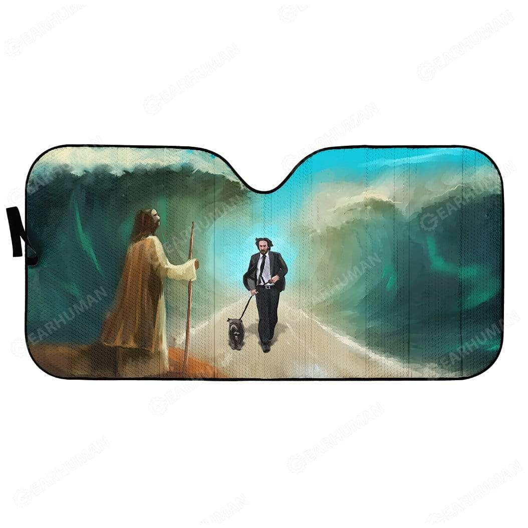 Custom Jesus And Wick Car Auto Sunshades Windshield Heat Protection ...
