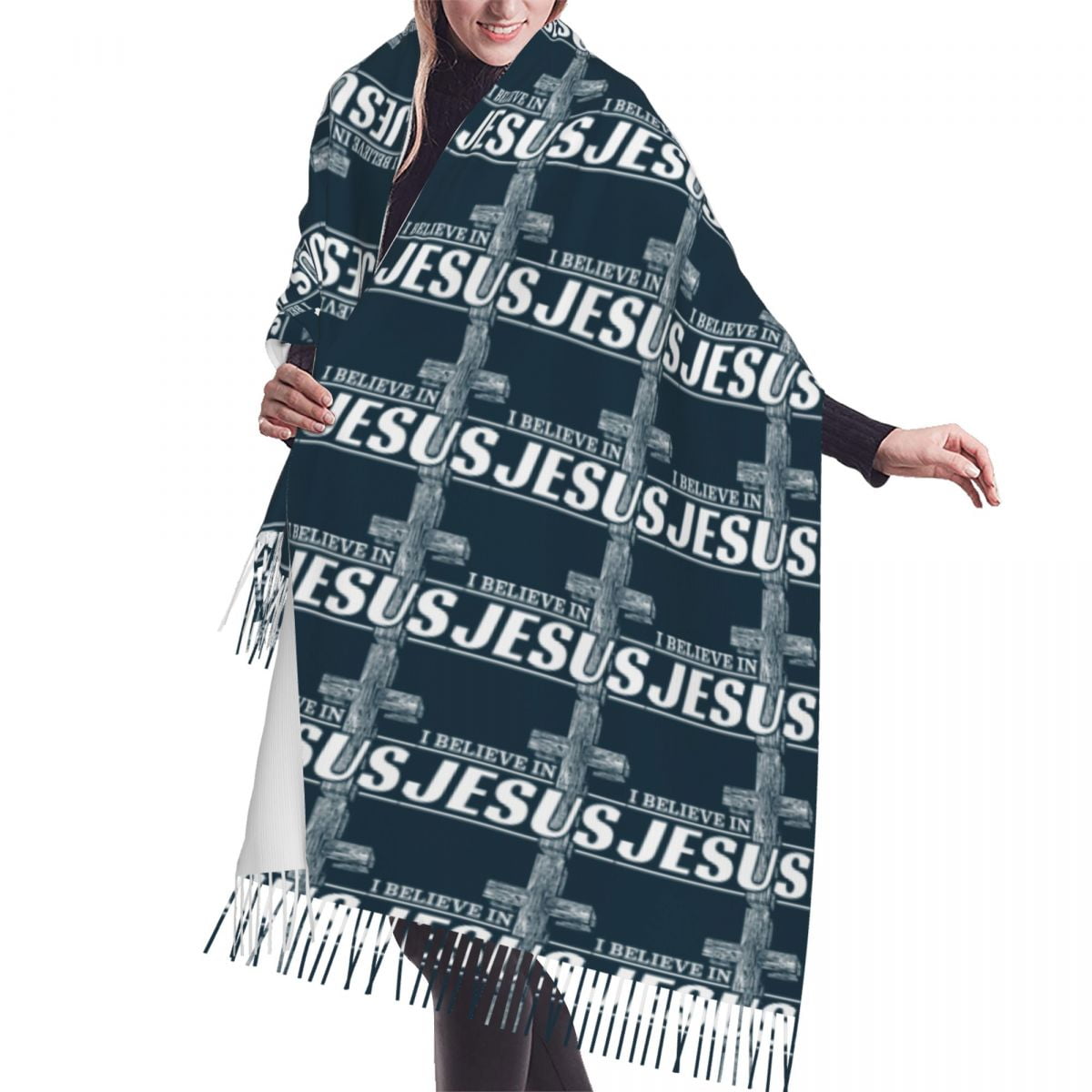 Custom Jesus Christ The Way The Truth The Life Tassel Scarf Women Soft ...