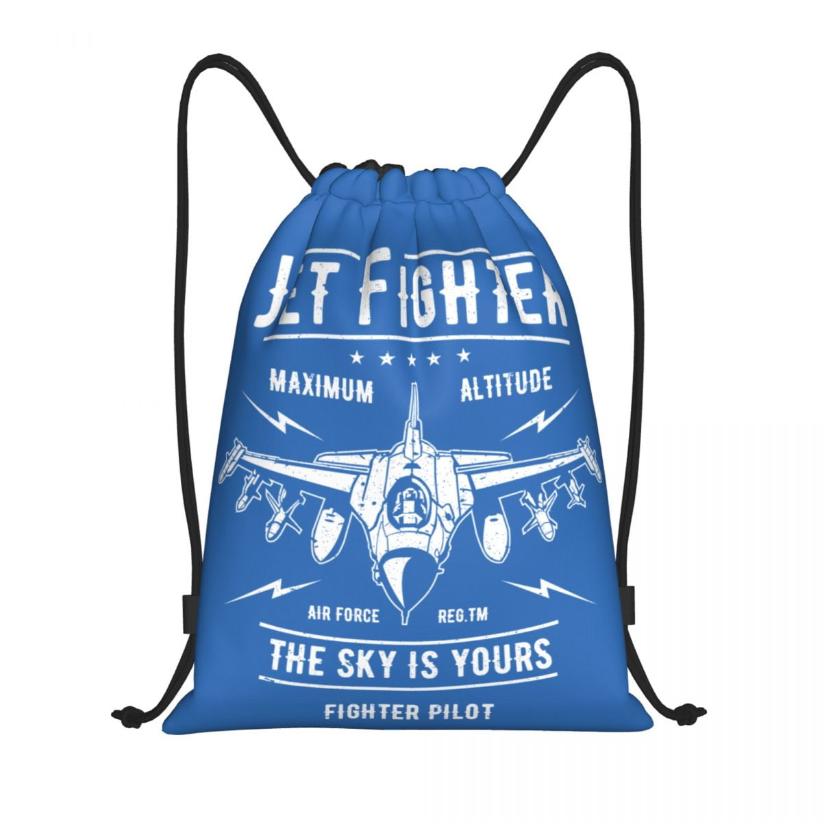 Custom Jet Fighter Drawstring Bags Women Men Lightweight Pilot Aviation ...