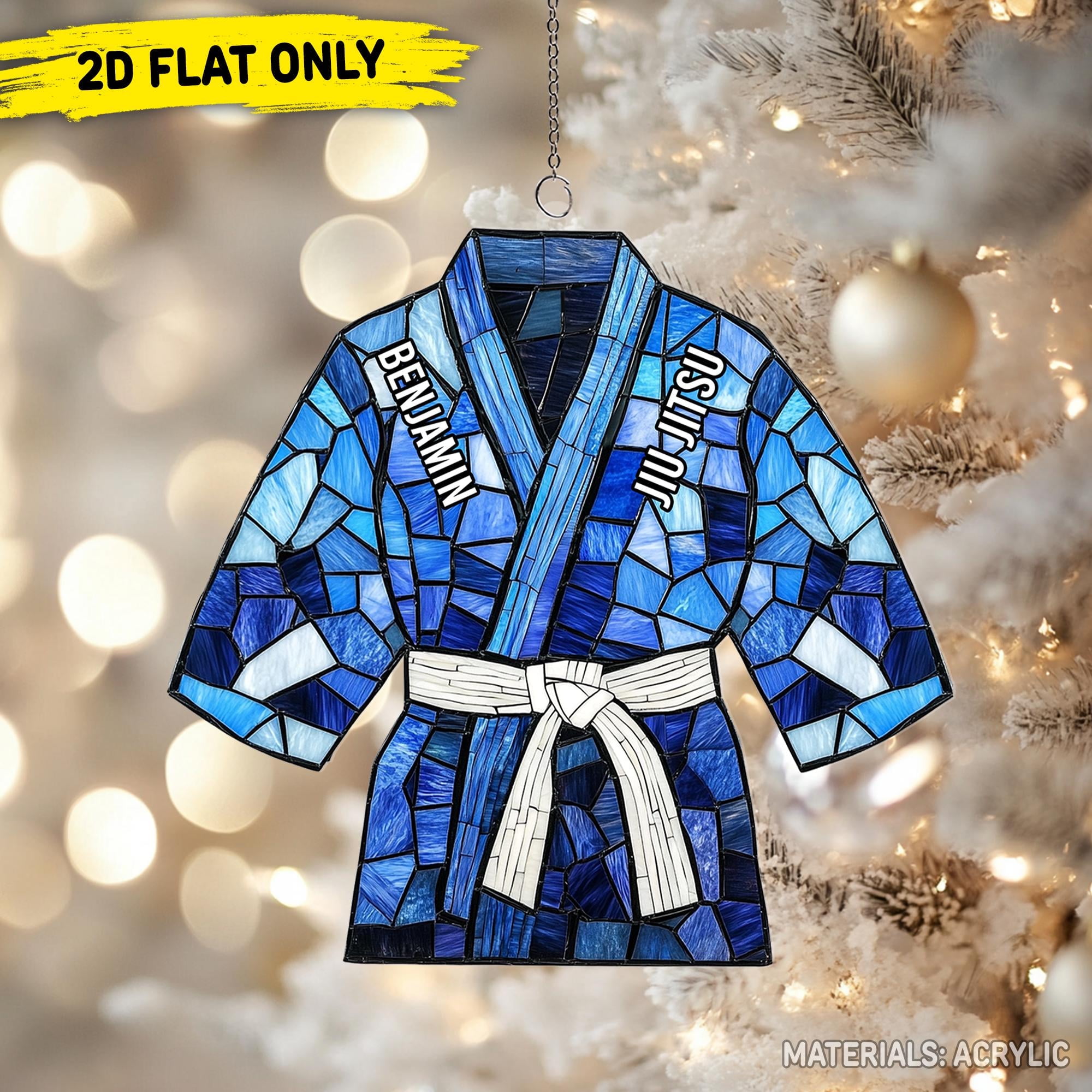 Custom Jiu Jitsu Uniform Acrylic Suncatcher, Personalized BJJ Gi ...