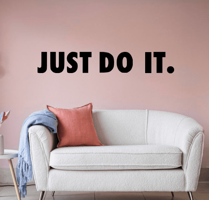 Custom Just Do It Wall Decal, Large Black Motivational Slogan Sticker ...