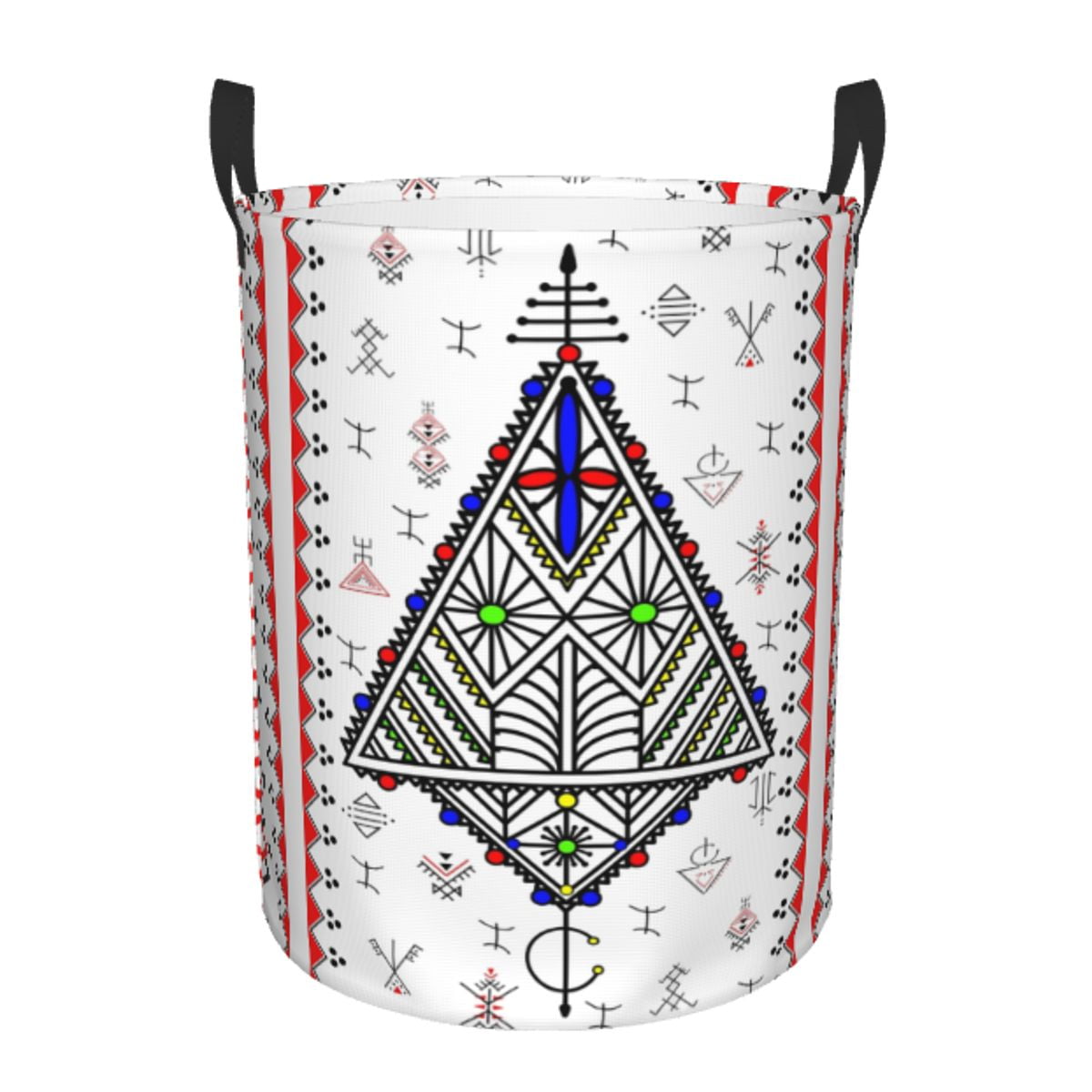 Custom Kabyle Jewelry Laundry Basket Collapsible Amazigh Carpet Berber ...