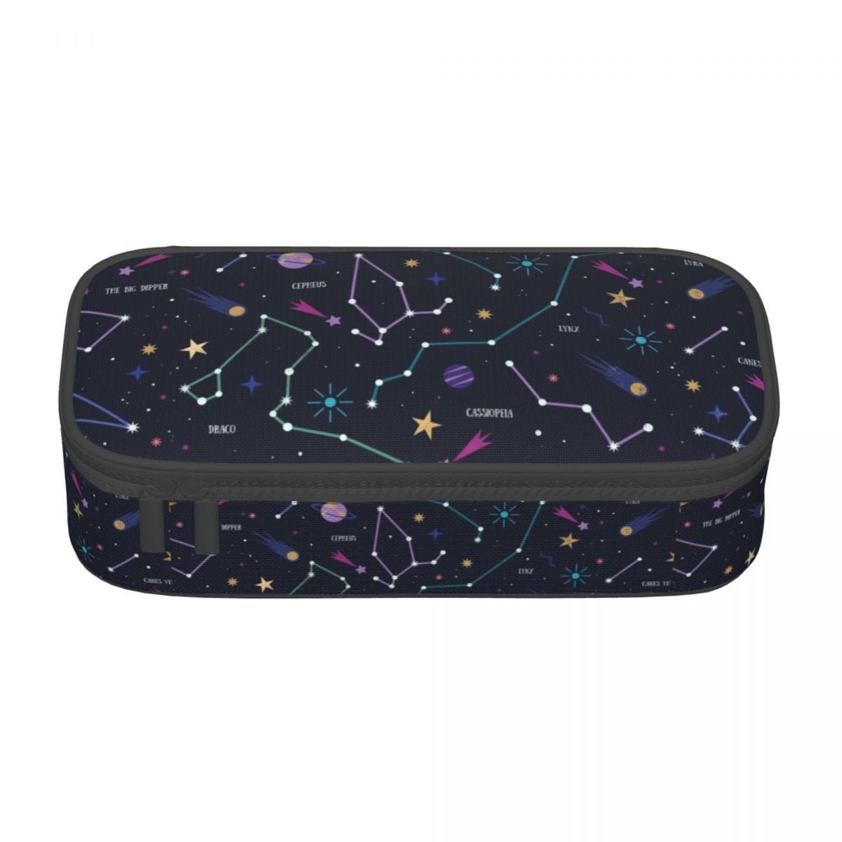 Custom Kawaii Celestial Moon And Stars Pencil Case for Space Universe Galaxy Astronomy Large ...