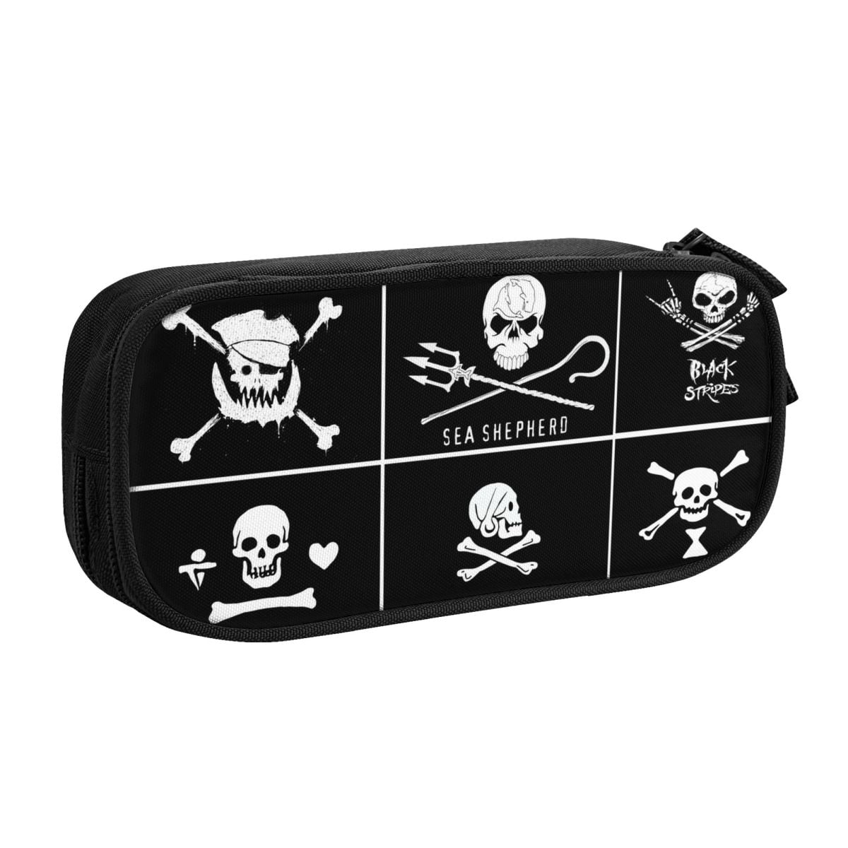 Custom Kawaii Horror Skull Print Pencil Case for Large Storage Skeleton ...