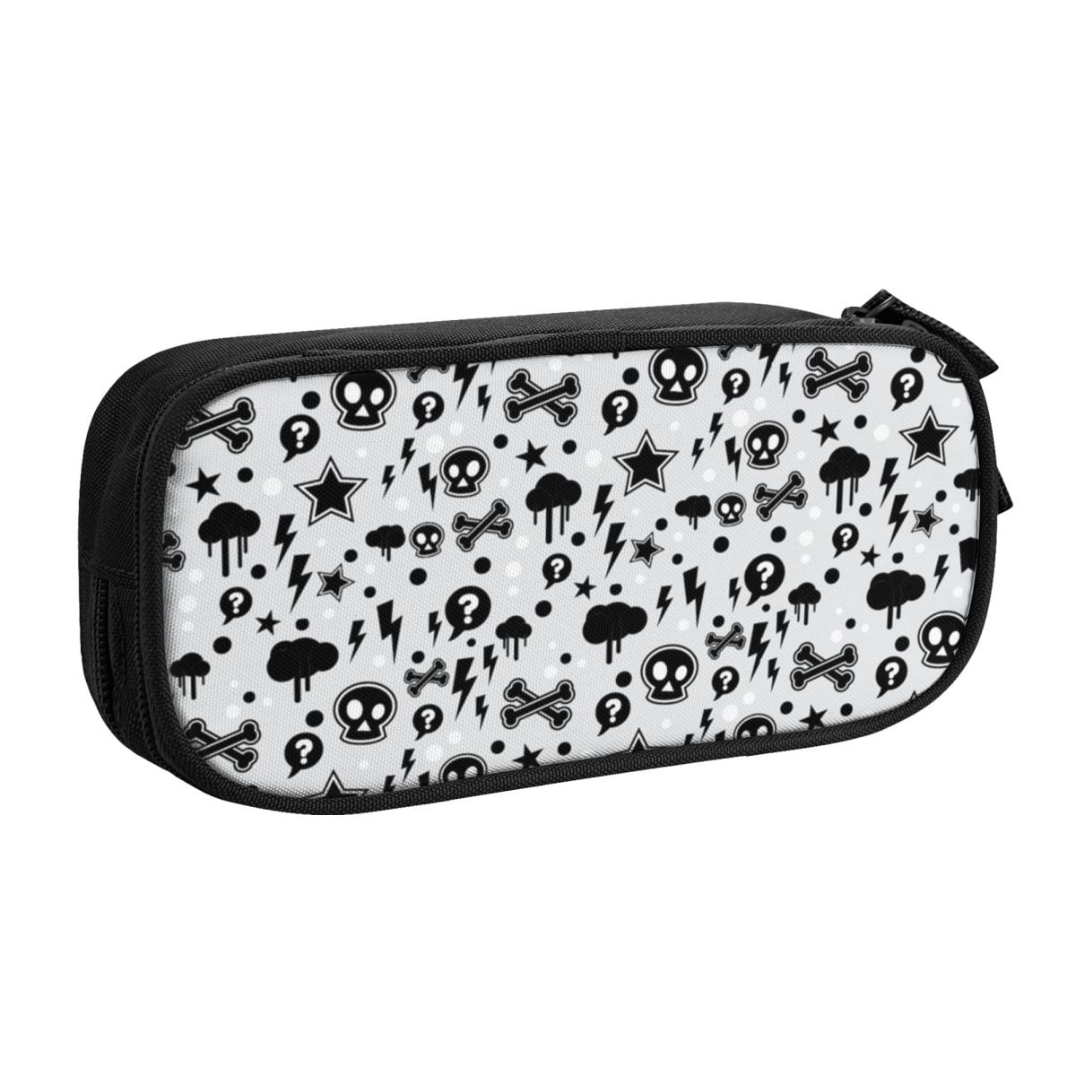 Custom Kawaii Horror Skull Print Pencil Case for Large Storage Skeleton ...