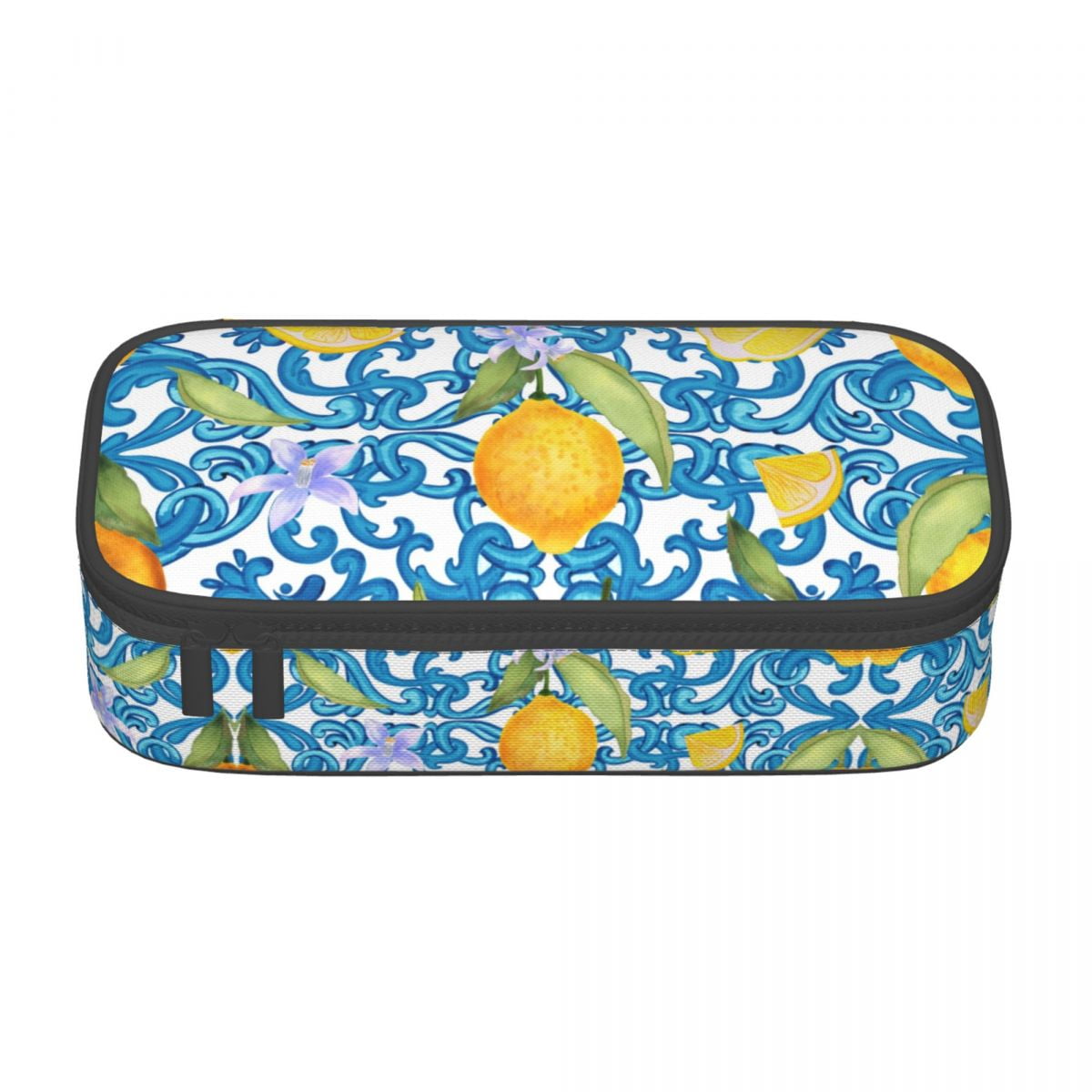 Custom Kawaii Mediterranean Tiles Summer Fruit Orange Lemon Pencil Case ...