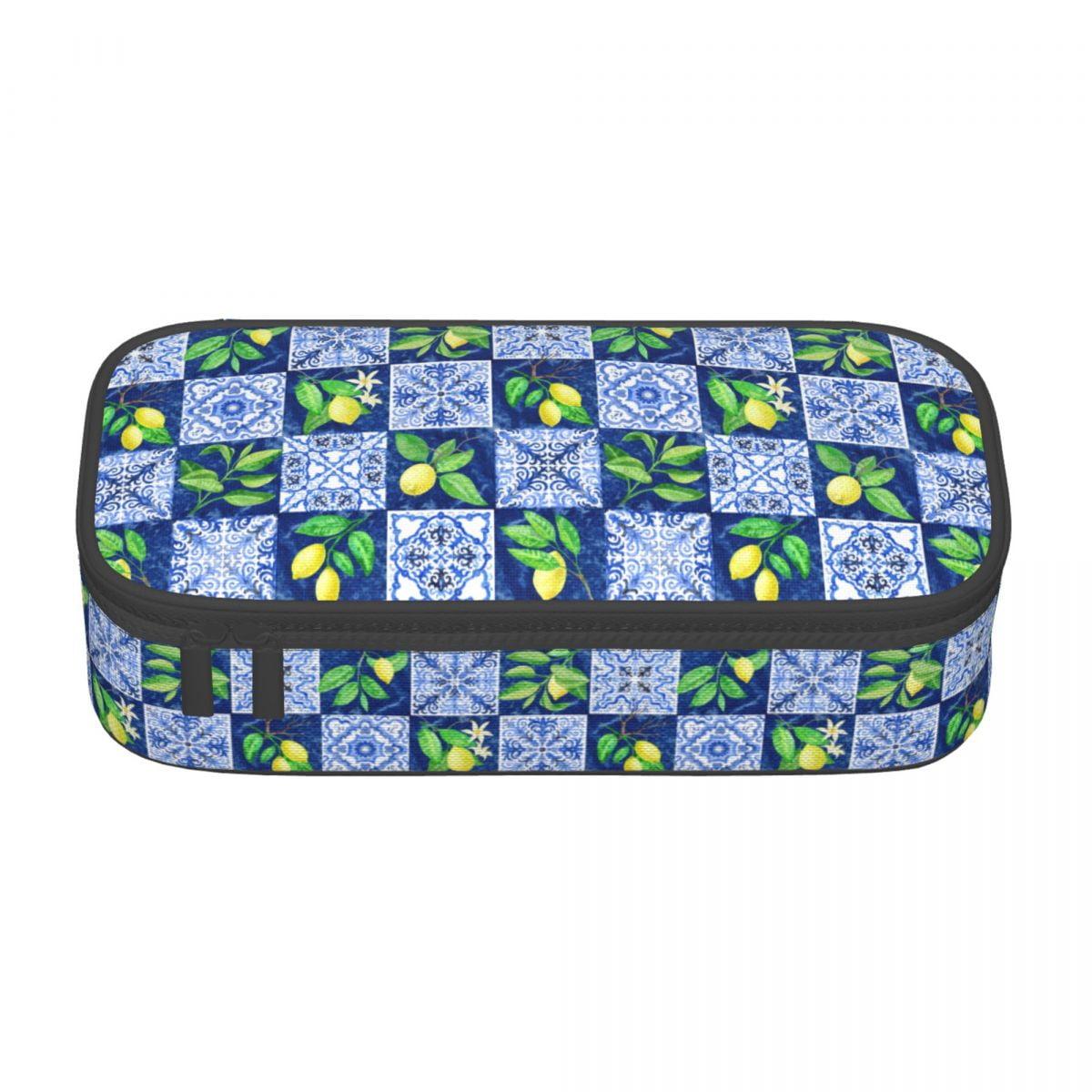Custom Kawaii Mediterranean Tiles Summer Fruit Orange Lemon Pencil Case ...