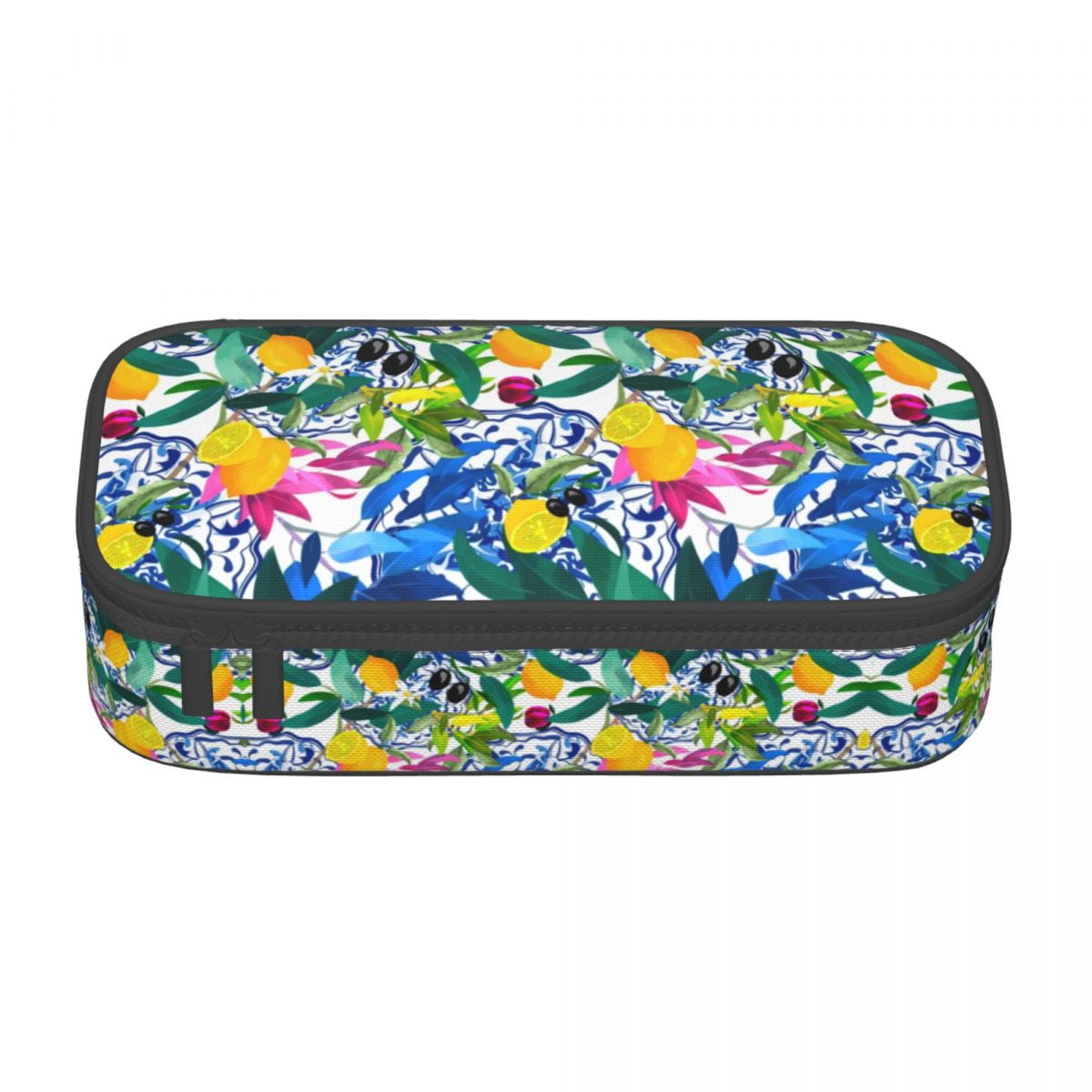 Custom Kawaii Mediterranean Tiles Summer Fruit Orange Lemon Pencil Case ...