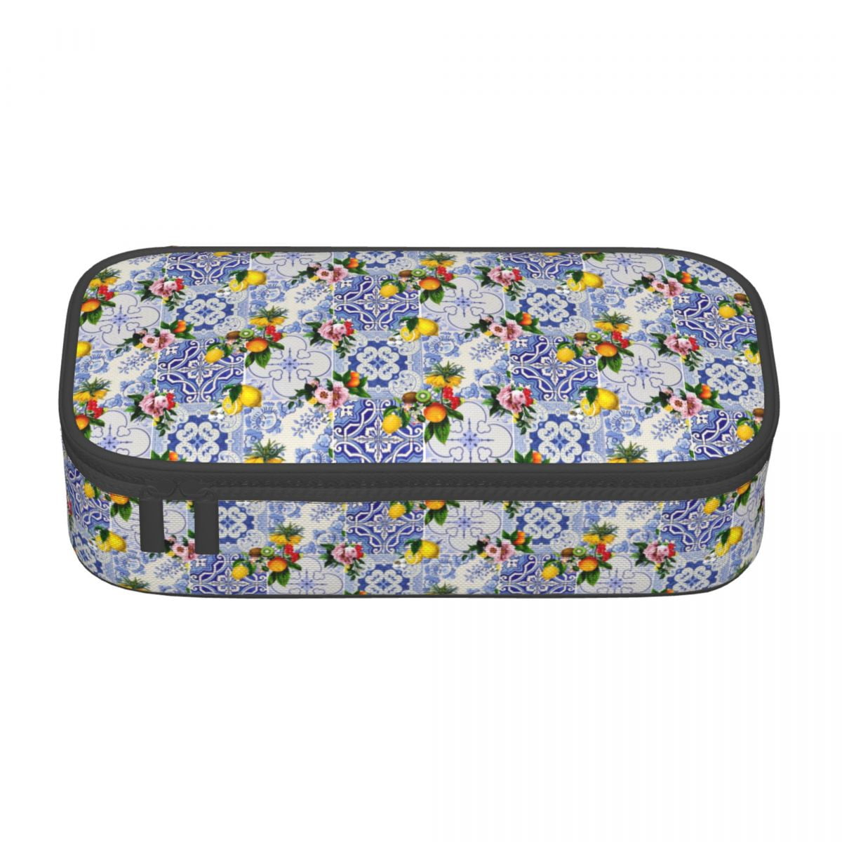Custom Kawaii Mediterranean Tiles Summer Fruit Orange Lemon Pencil Case ...