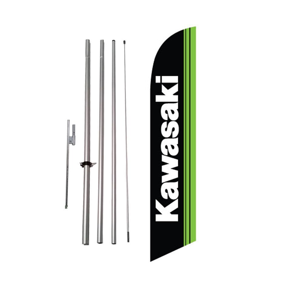 Custom Kawasaki NEW 15ft Feather Banner Swooper Flag Kit with pole ...