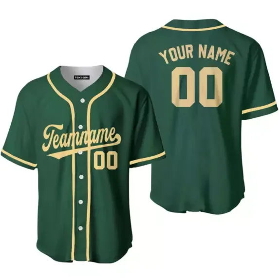 Custom Kelly Green Cream Custom Baseball Jerseys For Men & Women JN1004 ...