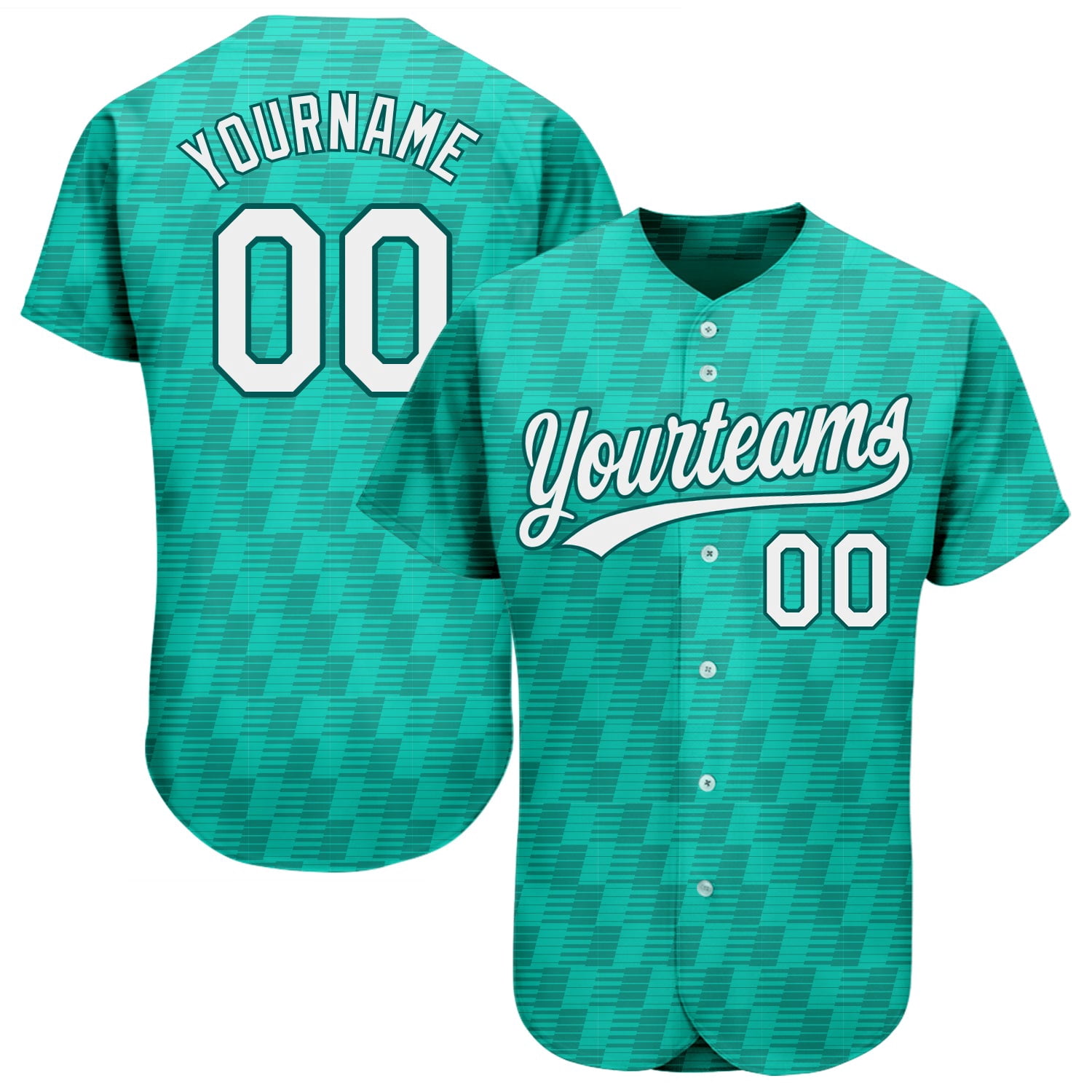 Custom Kelly Green White-Black 3D Pattern Design Authentic Baseball ...