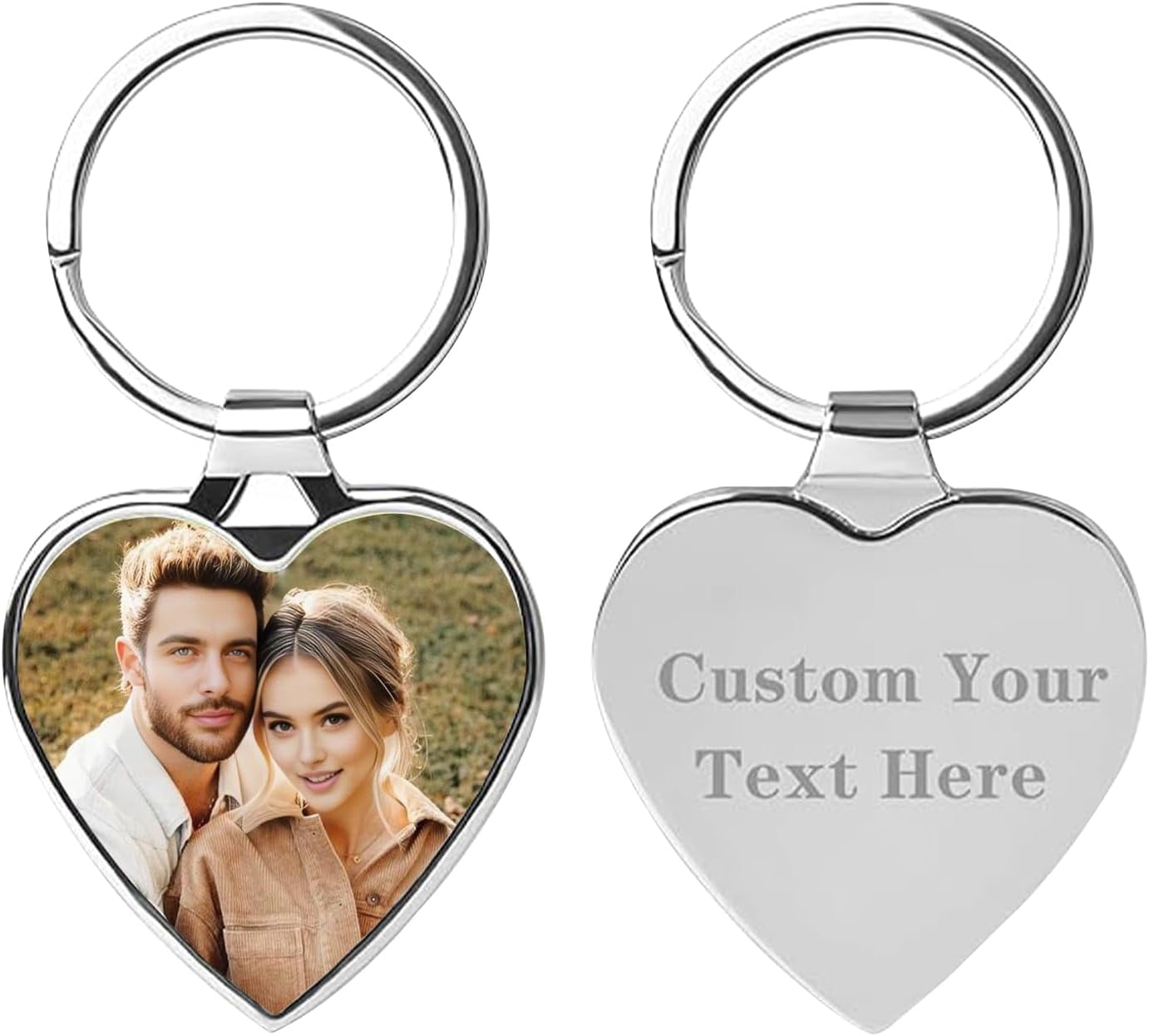 Custom Keychain with Picture Personalized Engraving Photo Text Keychains Customized Key Chain ...