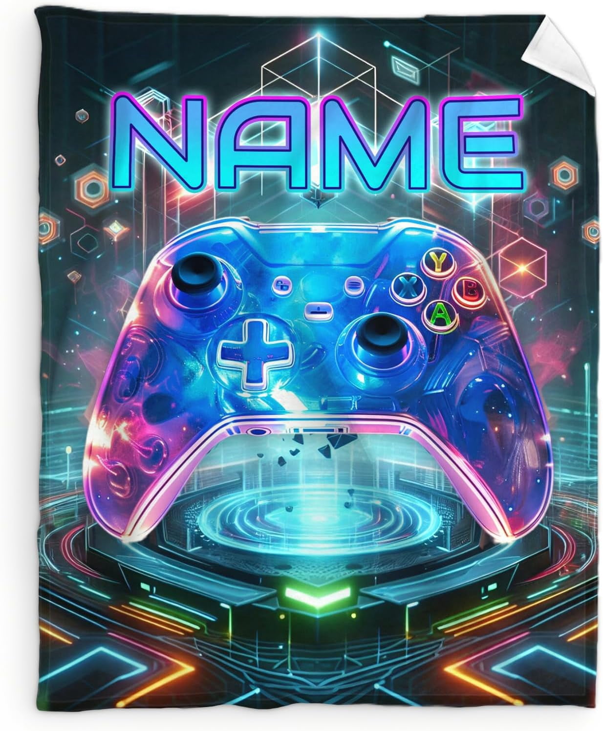 Custom Kids Boys Gamer Blanket - 80x60 Inches Twin Size Blanket for ...