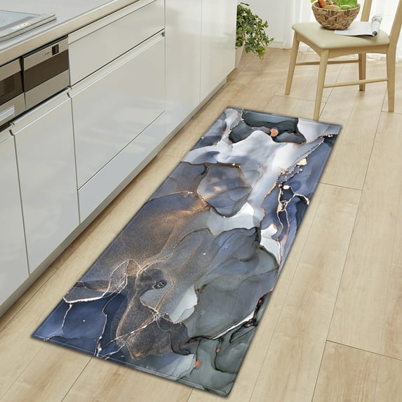 Custom Kitchen Mat Marble Entrance Doormat Bath Bedroom Anti-Slip Rugs ...