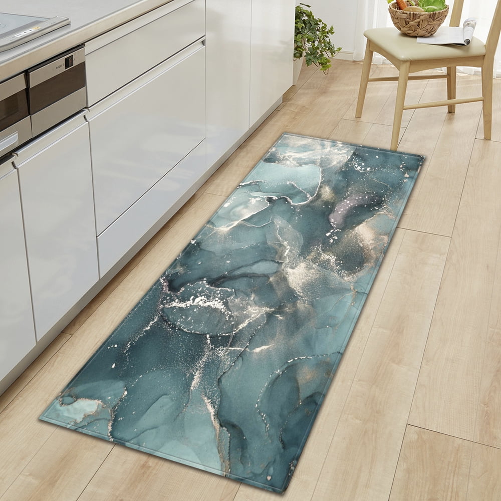 Custom Kitchen Mat Marble Entrance Doormat Bath Bedroom Anti-Slip Rugs ...