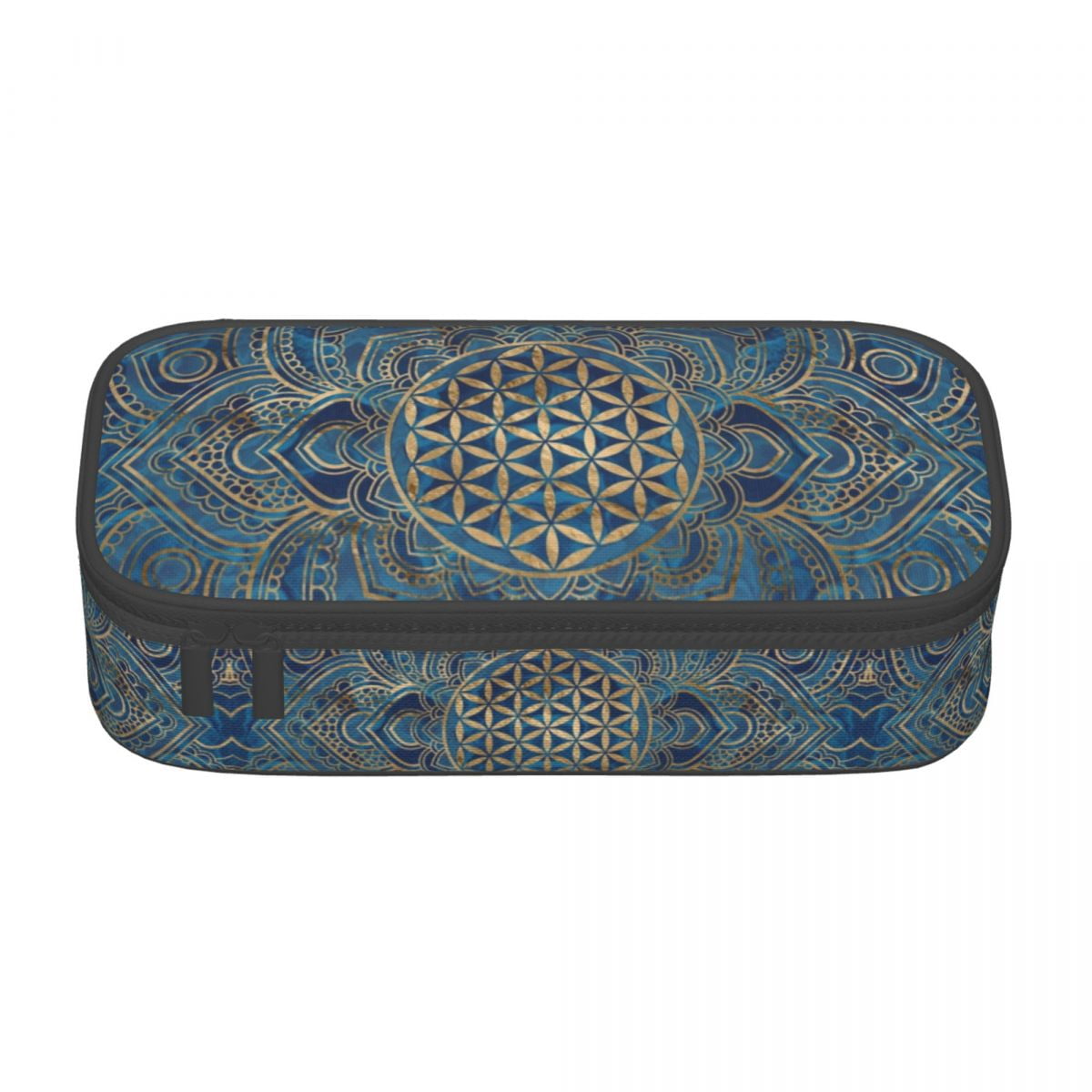 Custom Korean Flower Of Life In Lotus Mandala Pencil Cases for Zen Yoga ...