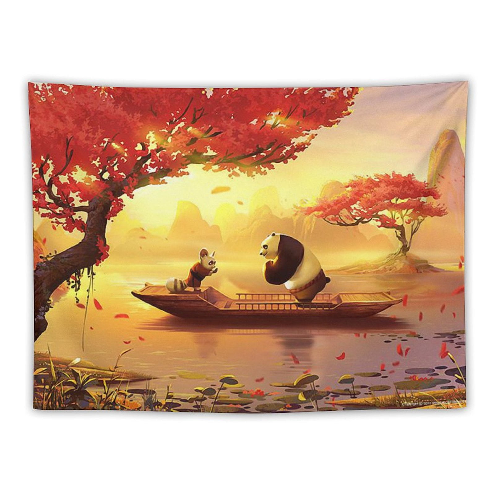 Custom Kung Fu Panda Tapestry wall hanging poster hanging painting ...