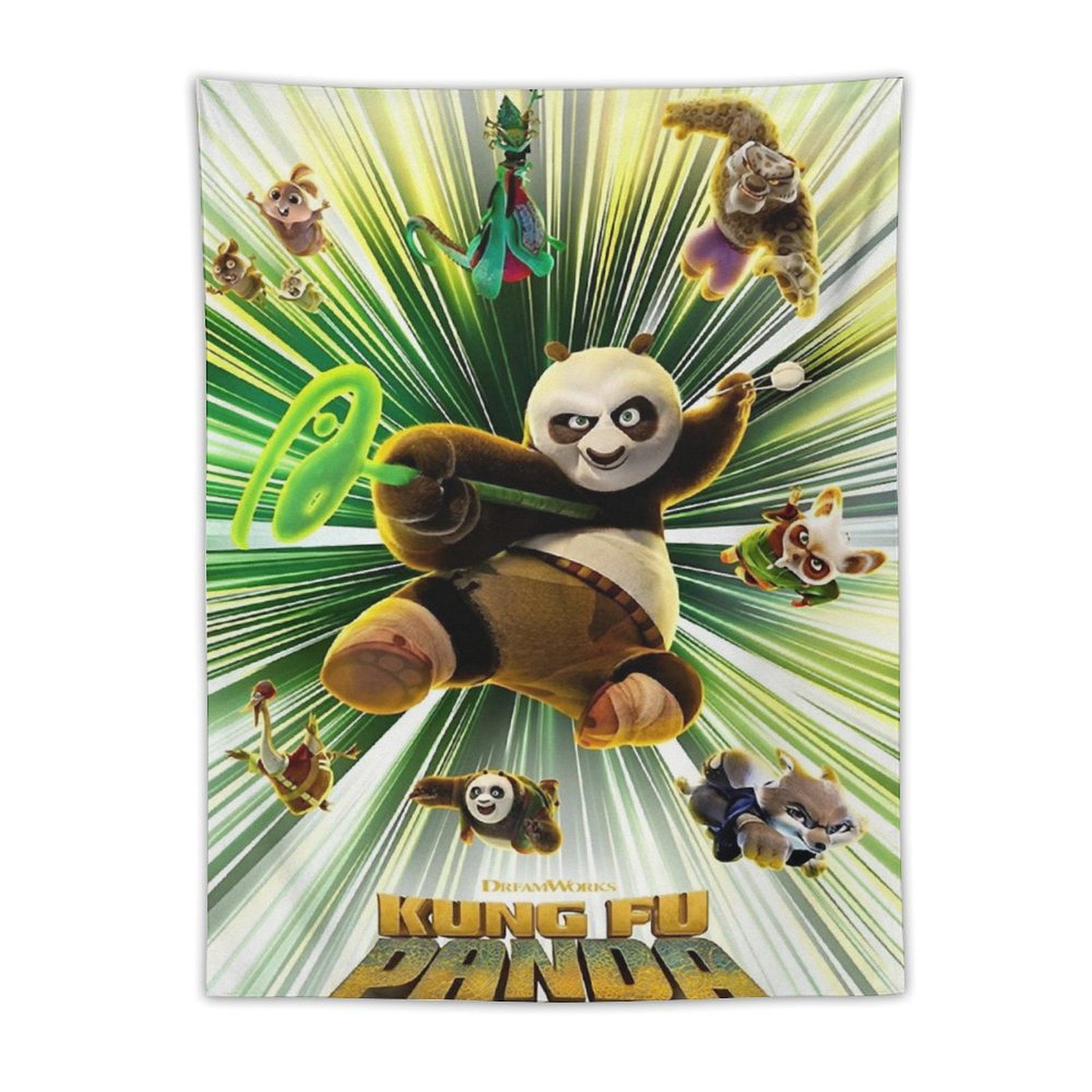 Custom Kung Fu Panda Tapestry wall hanging poster hanging painting ...