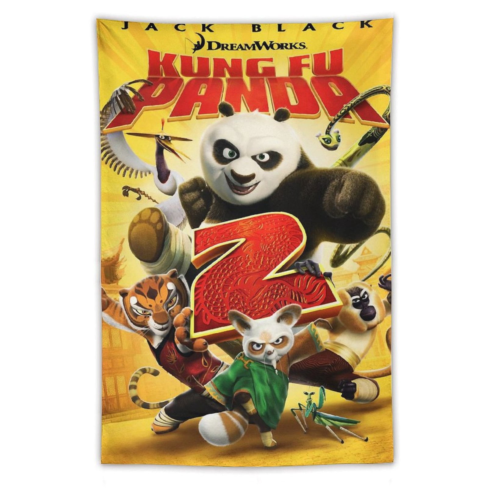 Custom Kung Fu Panda Tapestry wall hanging poster hanging painting ...