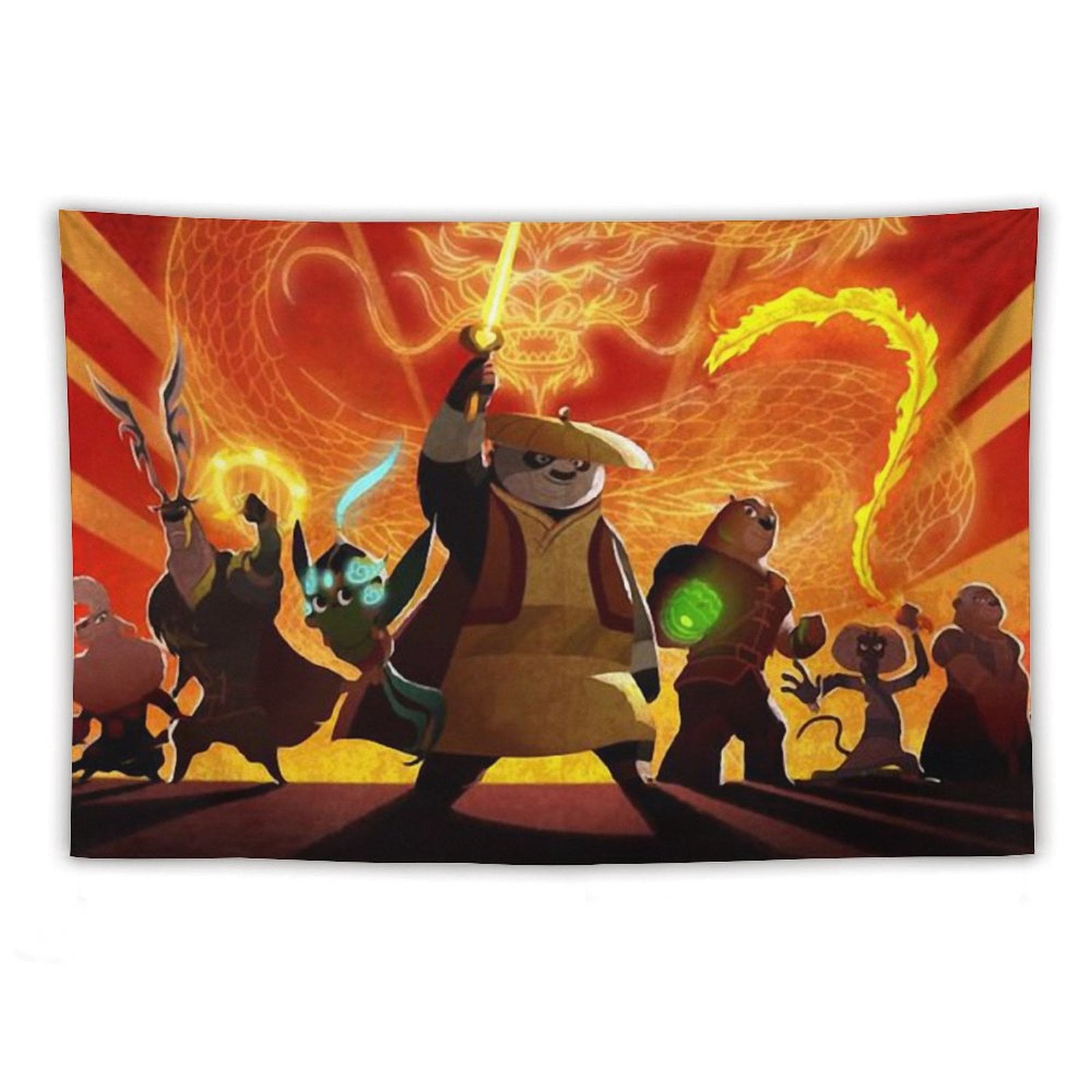 Custom Kung Fu Panda Tapestry wall hanging poster hanging painting ...