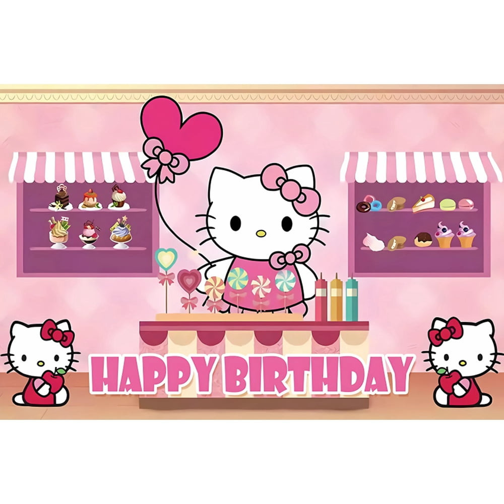Custom Kuromi Hello Kitty Party Backdrop Decor Baby Girl Kids Birthday ...