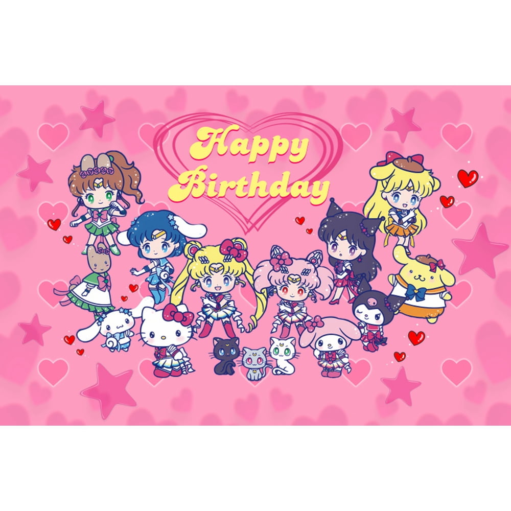 Custom Kuromi Hello Kitty Party Backdrop Decor Baby Girl Kids Birthday ...