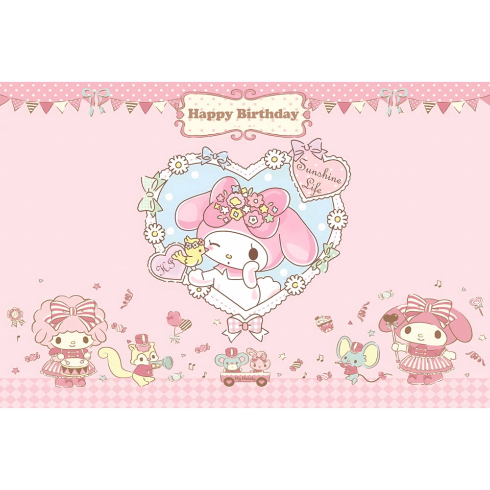 Custom Kuromi Hello Kitty Party Backdrop Decor Baby Girl Kids Birthday ...
