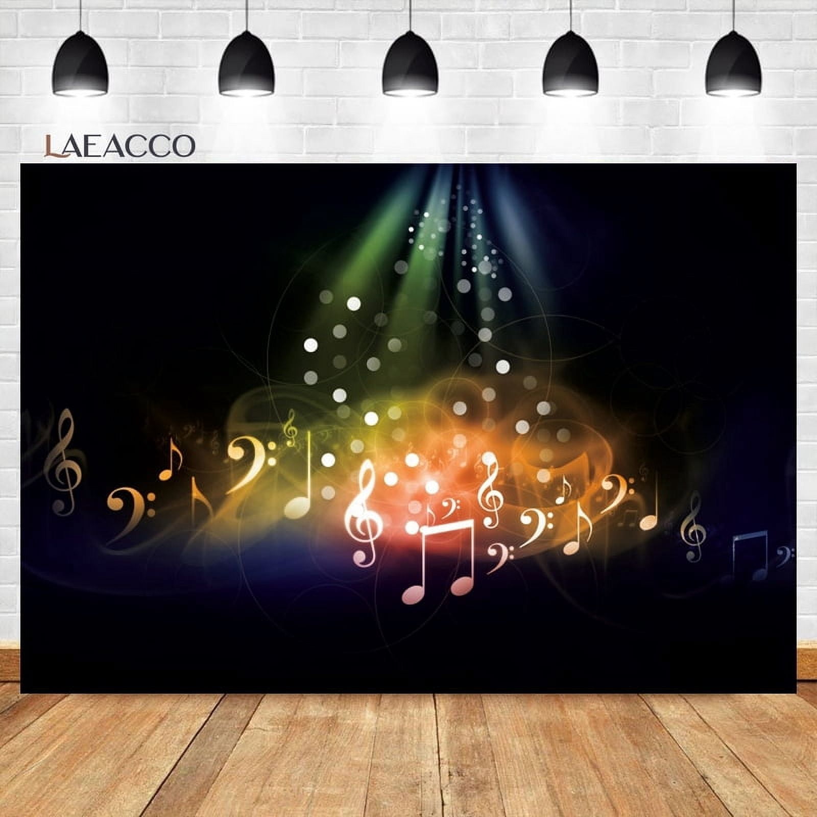 Custom Laeacco Music Theme Party Photophone Notes Light Spots Birthday ...