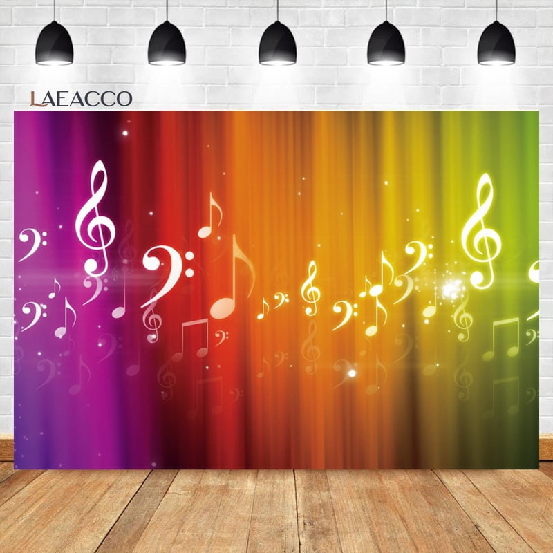 Custom Laeacco Music Theme Party Photophone Notes Light Spots Birthday ...