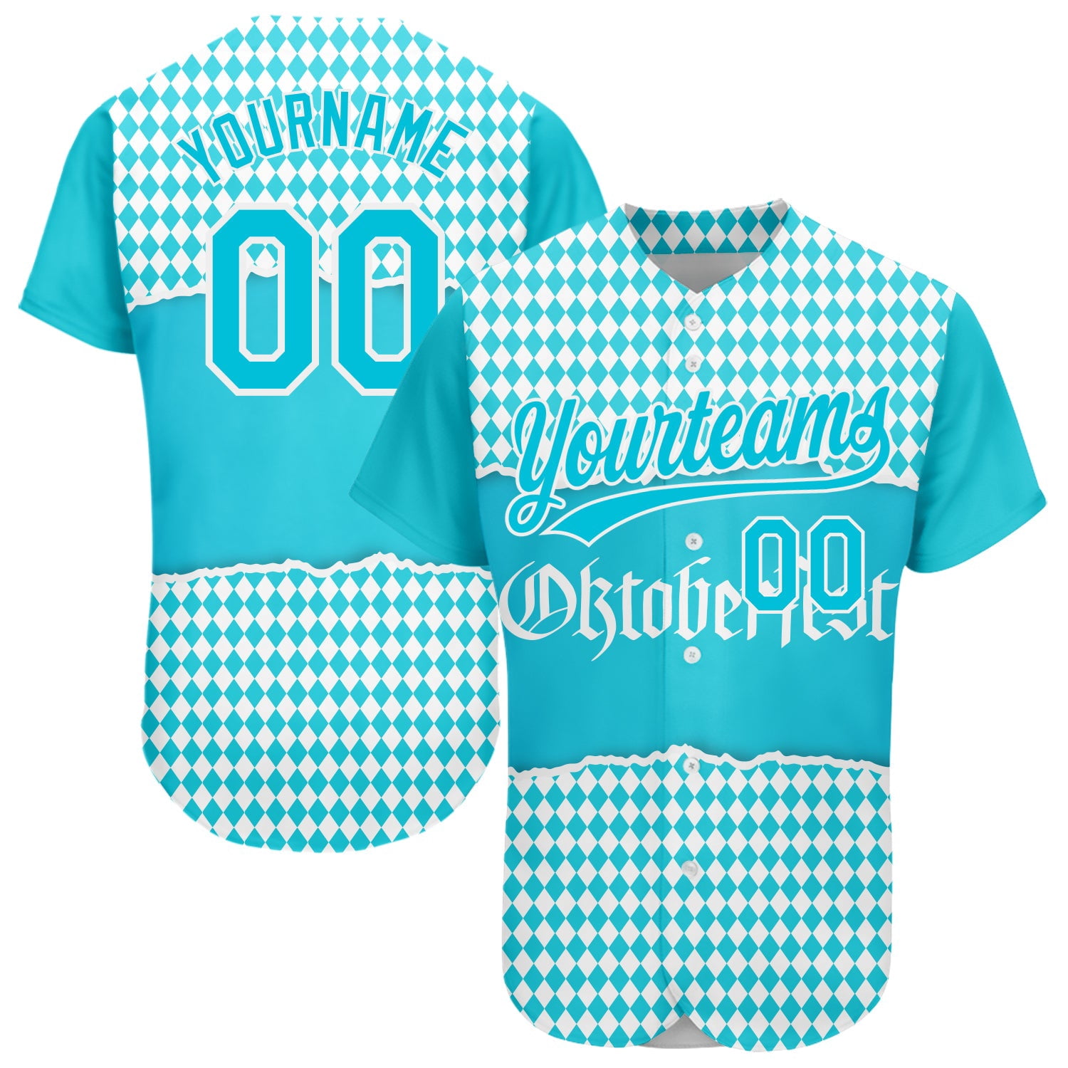 Custom Lakes Blue White 3D Pattern Design Oktoberfest Authentic ...