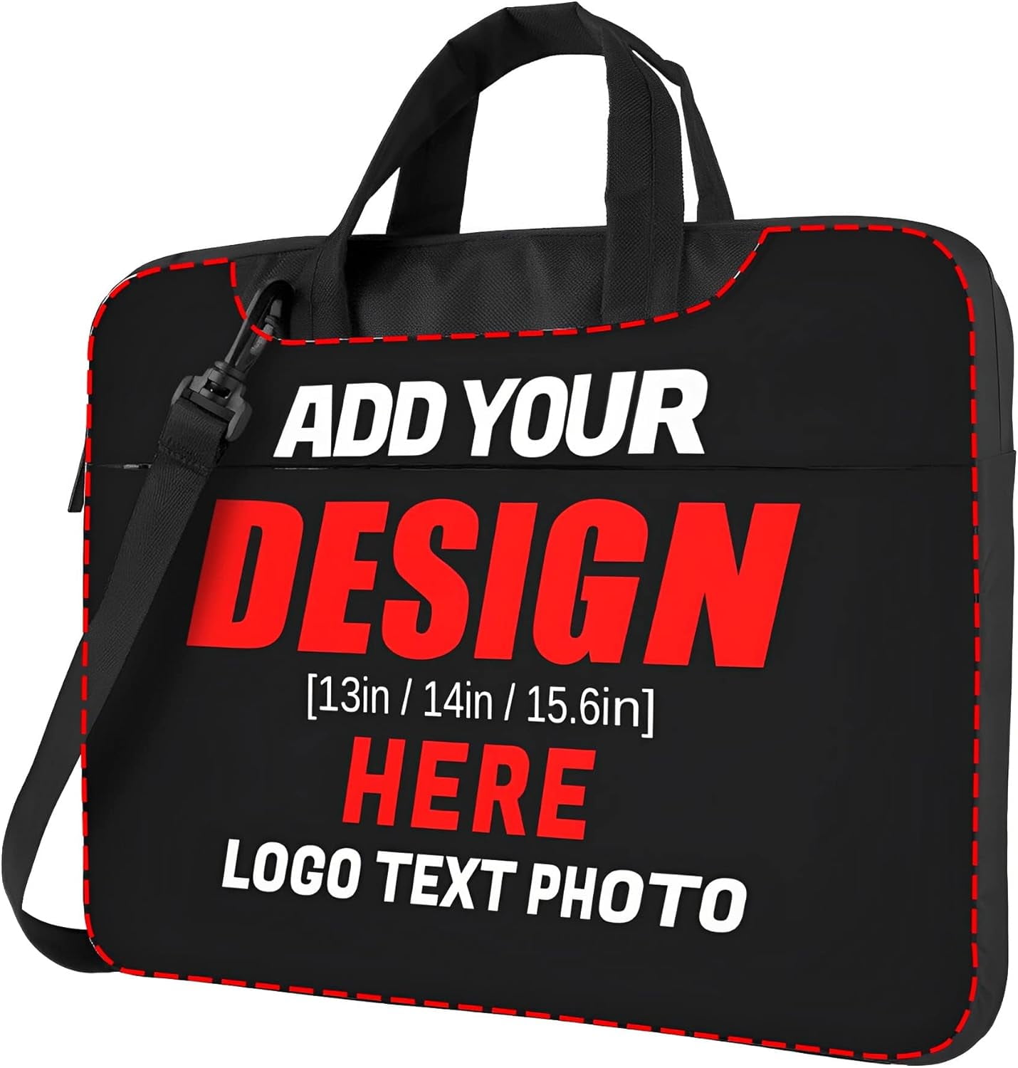 Custom Laptop Shoulder Bag Personalized Add Your Photo Text LOGO ...