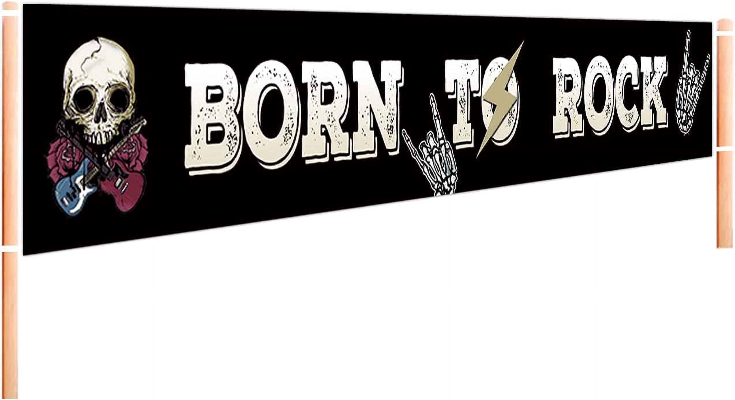 Custom Large Born to Rock Banner | 1950's Rock and Roll Party ...